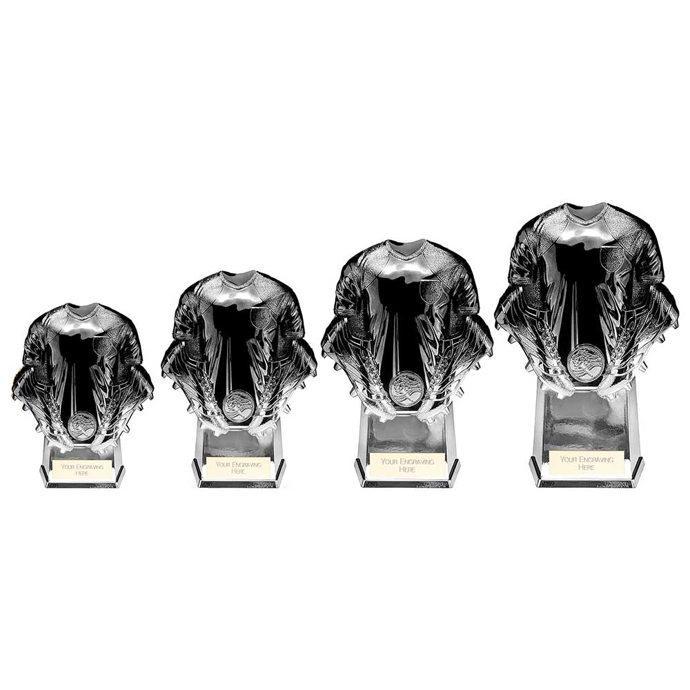Invincible Carbon Black & Ice Platinum Football Series | Premier Trophies